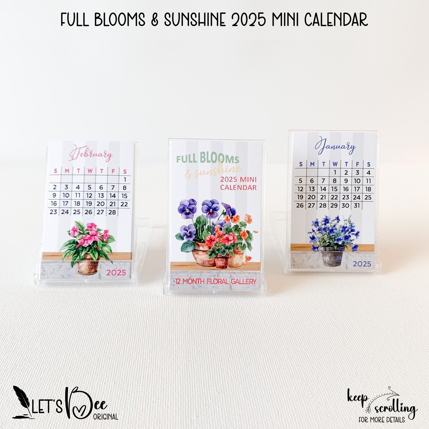2025 Mini Flower Desk Calendar, 2025 Floral Blooms Mini Calendar, Mini ...