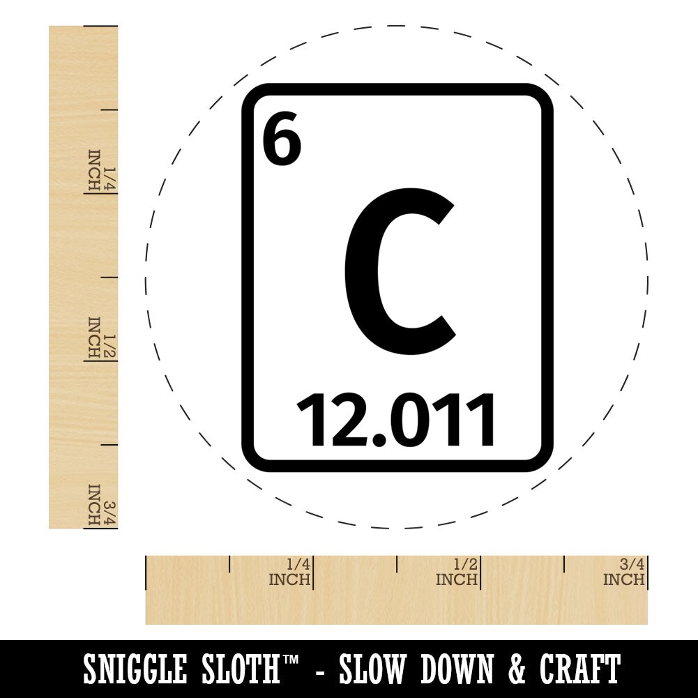 Carbon Periodic Table of Elements Science Chemistry Self-Inking Rubber ...