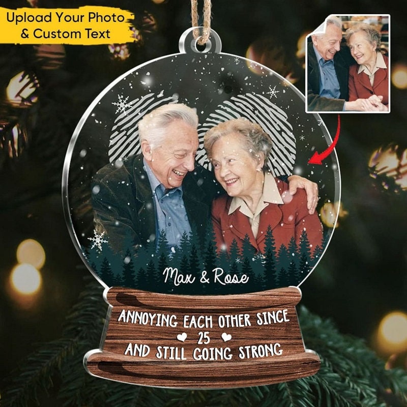 Custom Photo Snow Globe Acrylic Ornament, Custom Family Photo Ornament ...