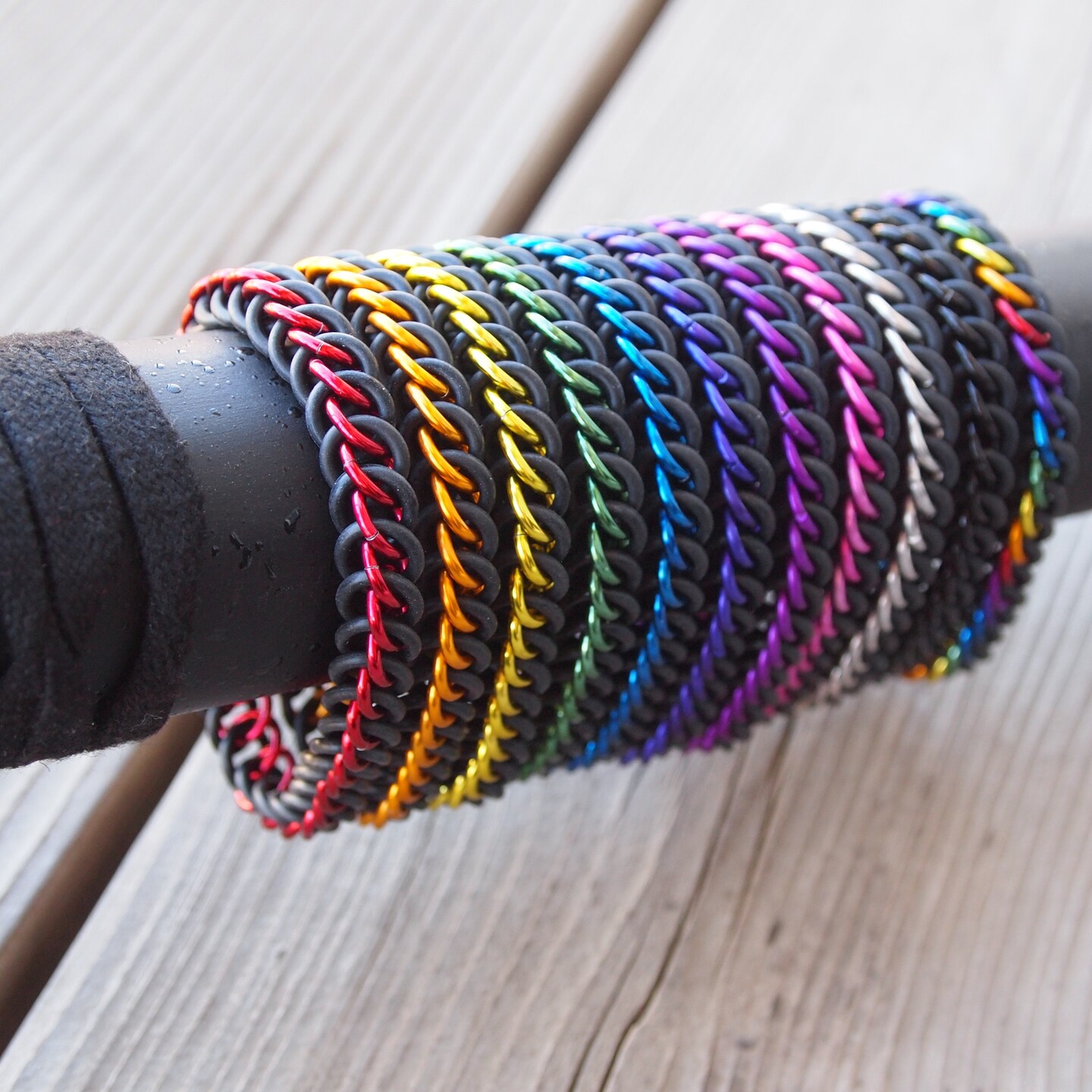 Custom Stretchy Chain Bracelet | Unisex Chainmail Bracelet Handmade in ...