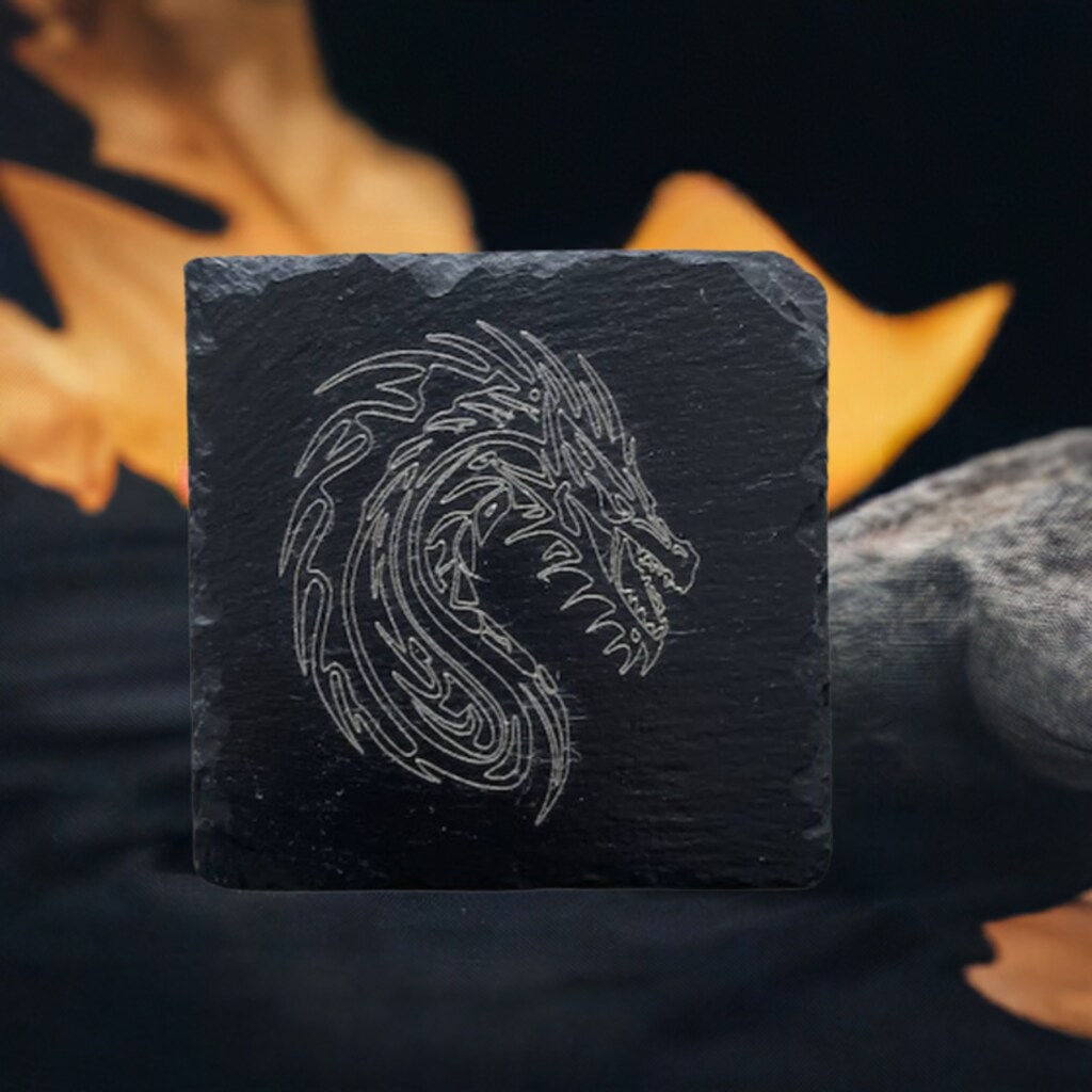 Slate Coaster Dragon Themed Barware Drinkware 4x4 Slate Coaster ...