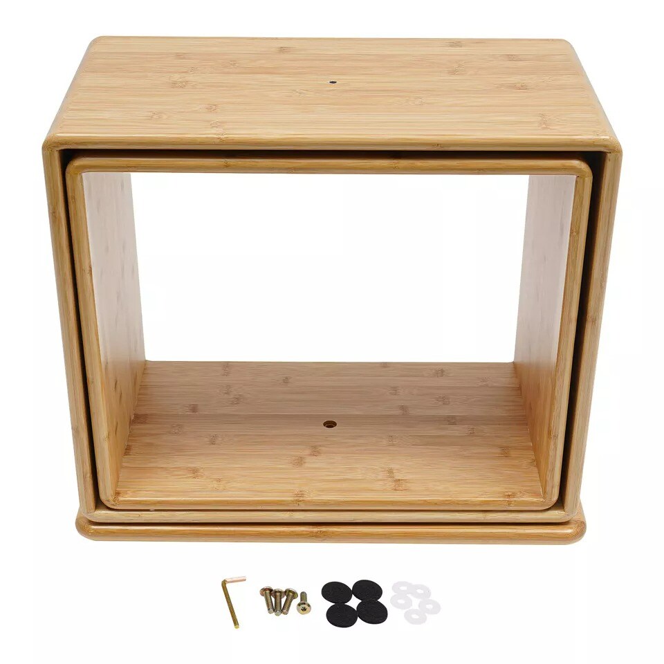 2 Tier Rotating Bookshelf 360° Bookcase Freestanding Storage Shelf ...