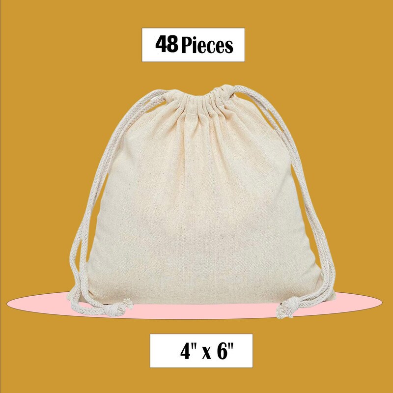 Plain Muslin Pouch 4x6 Inch Cotton Gift Bag, Count: 48 Pieces | Michaels