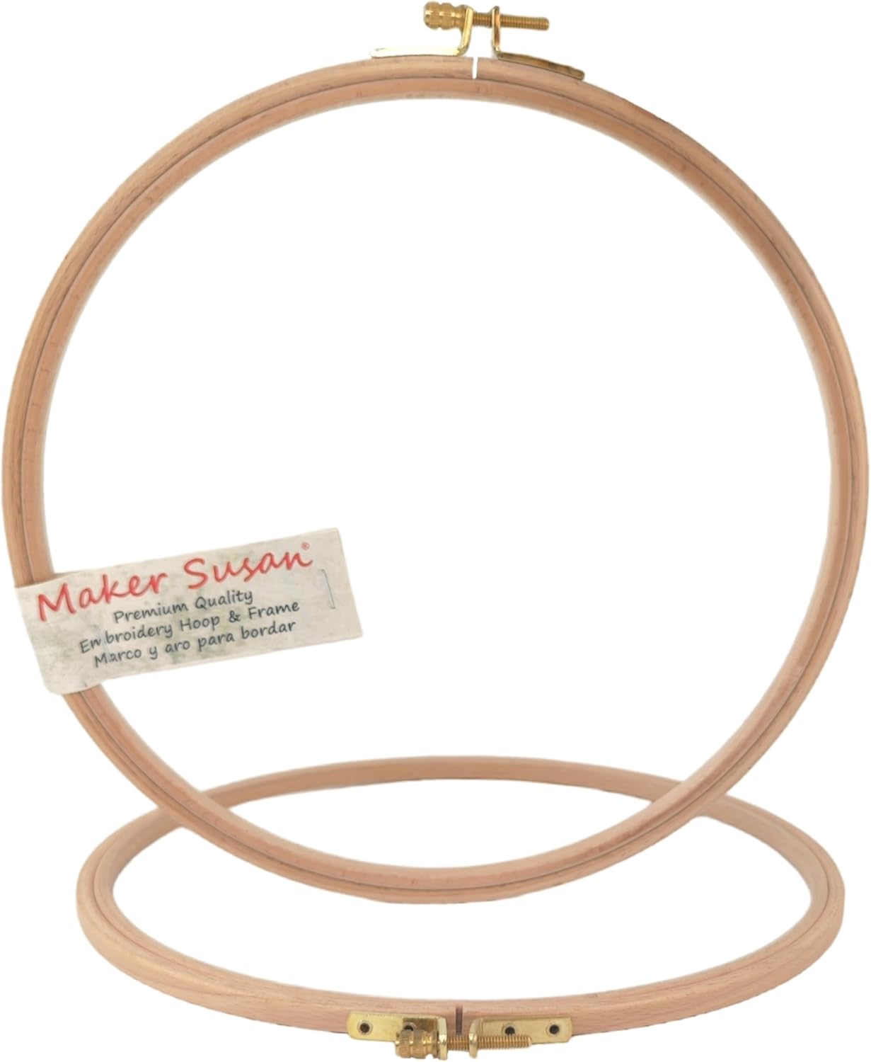 12" Wood Embroidery Hoop, Round Beechwood Cross Stitch Hoop with ...