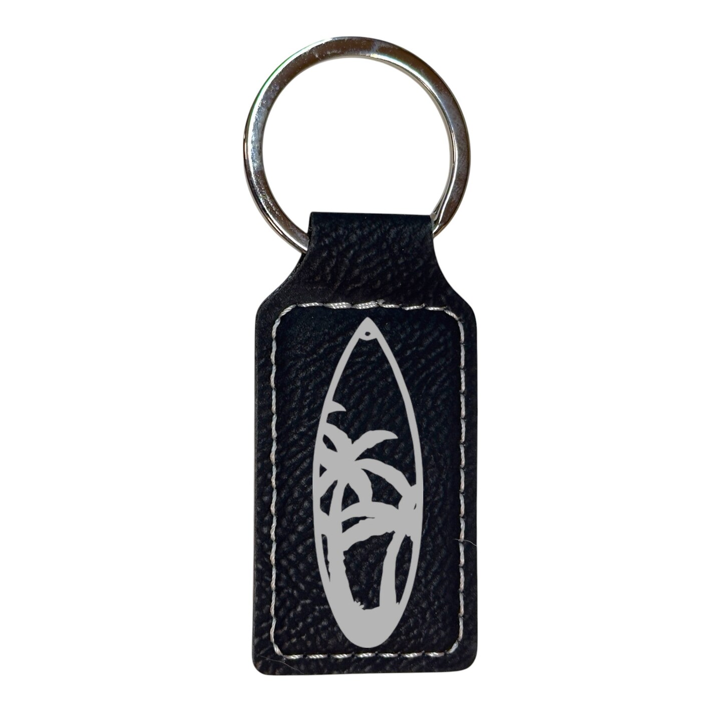 Keychain - Rectangle - Palm Tree Surfboard - Leather | Michaels