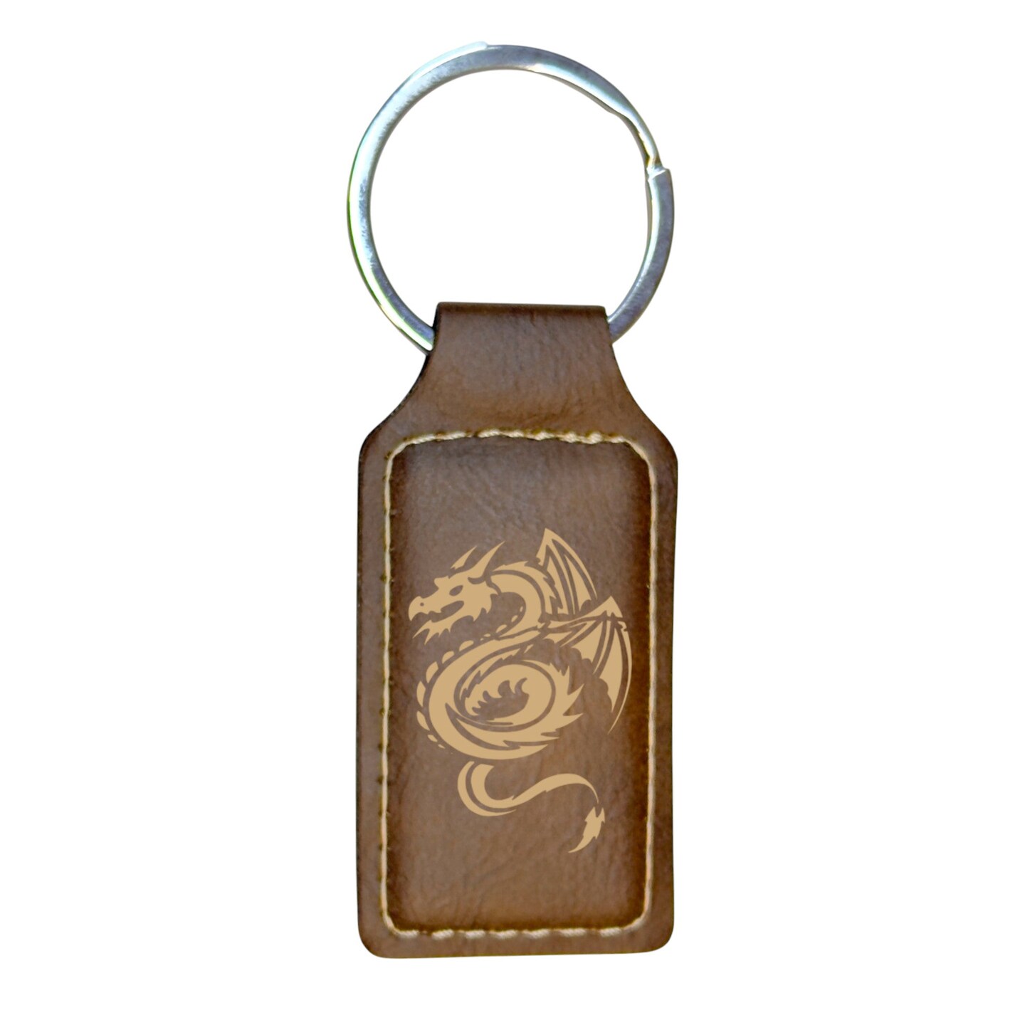 Keychain - Rectangle - Flying Dragon - Leather | Michaels