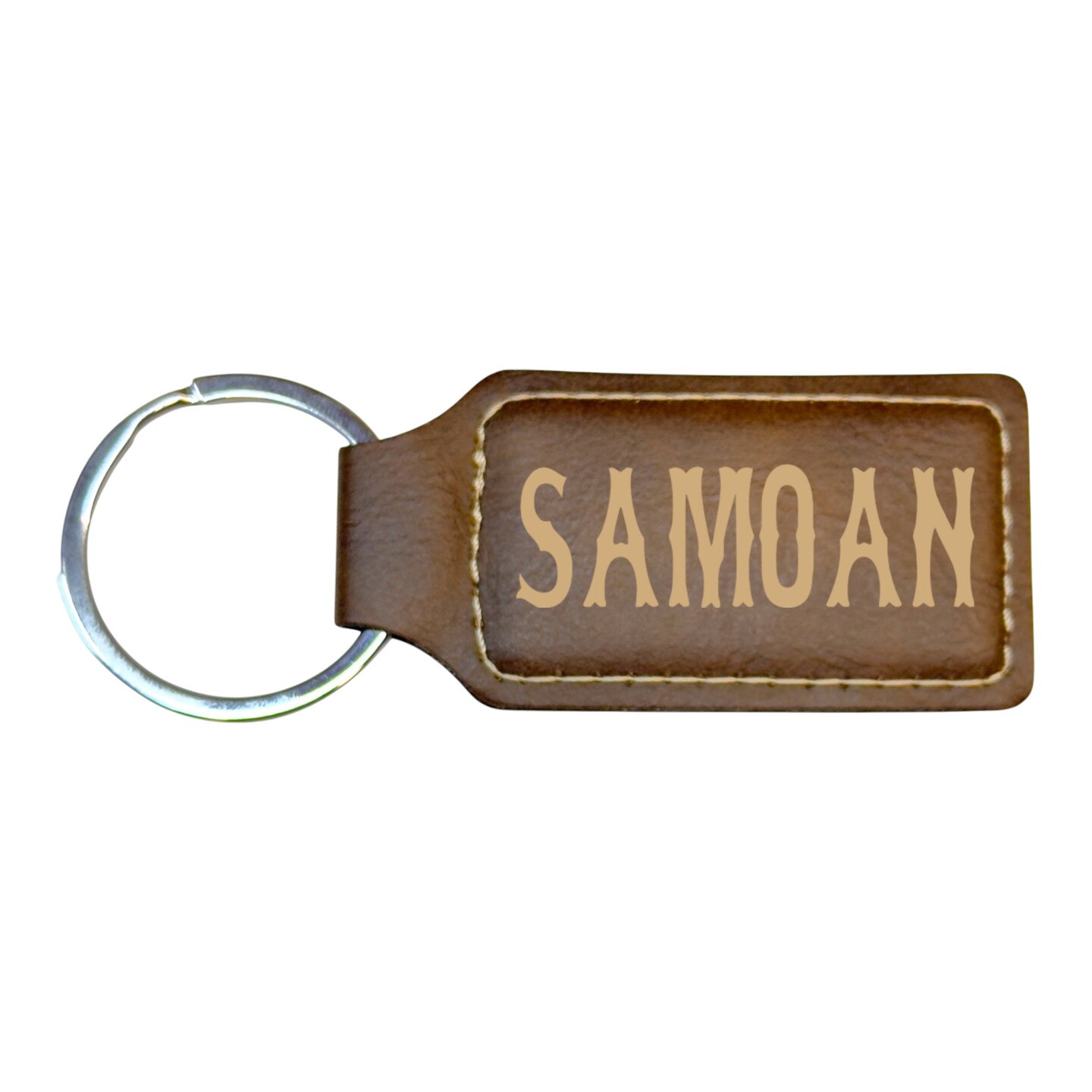 Keychain - Rectangle - Samoan - Leather, Color: Rustic/Gold | Michaels