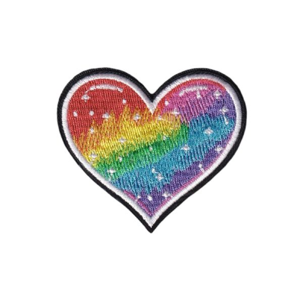 Rainbow Heart, Embroidered, Iron on Patch | Michaels