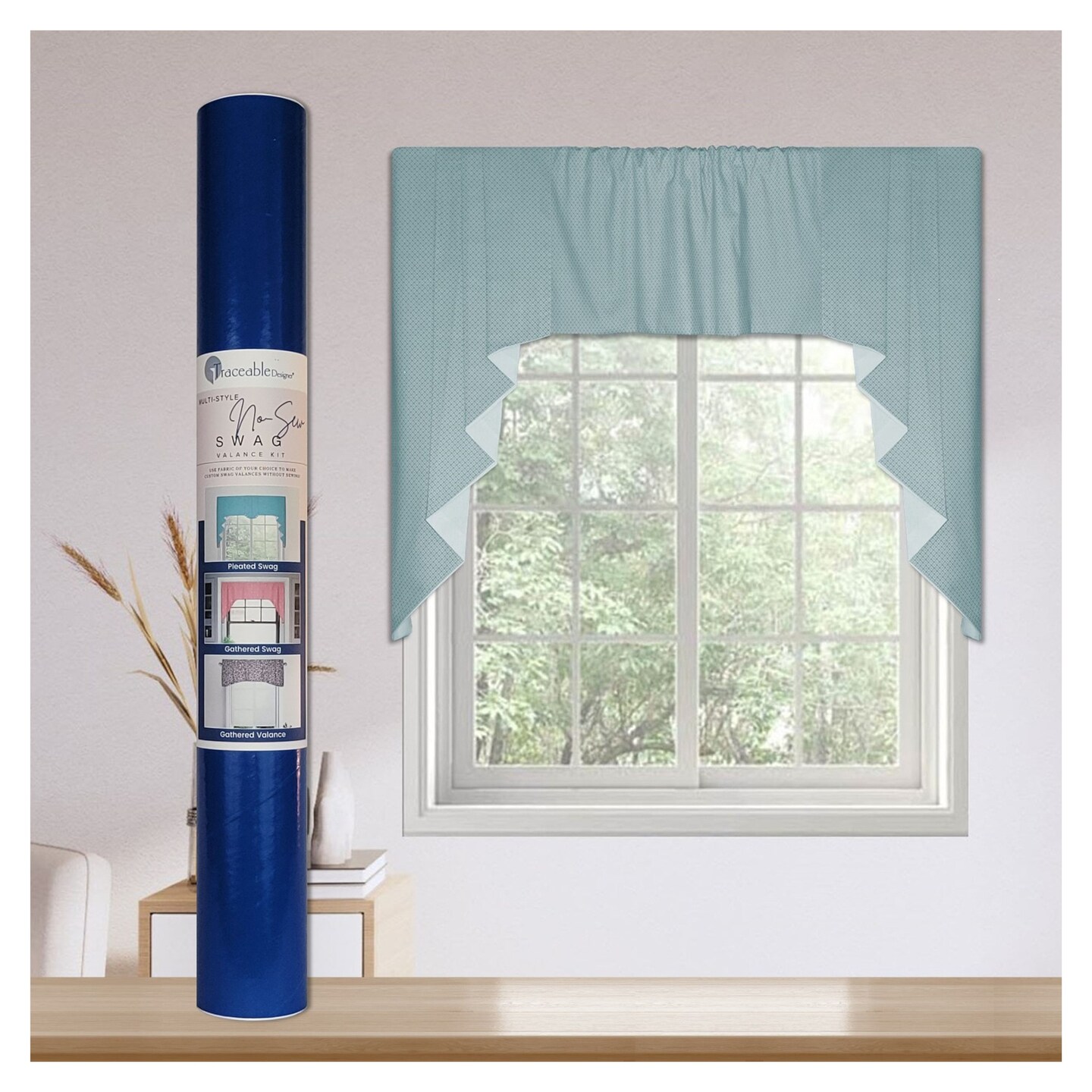 Multi-Style Swag Valance Kit Use Any Fabric to Make Curtains Without ...