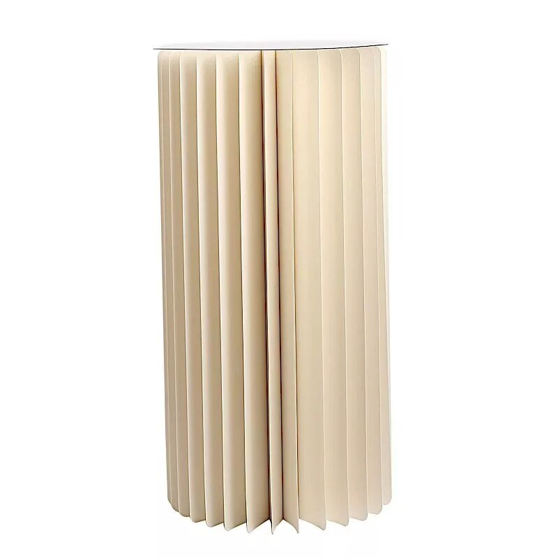 32" Ivory Folding DIY Accordion Pillar Cardboard Display Stand Pedestal ...