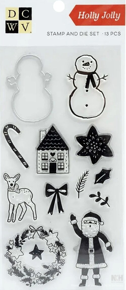 DCWV Holly Jolly Stamp And Die Set | Michaels