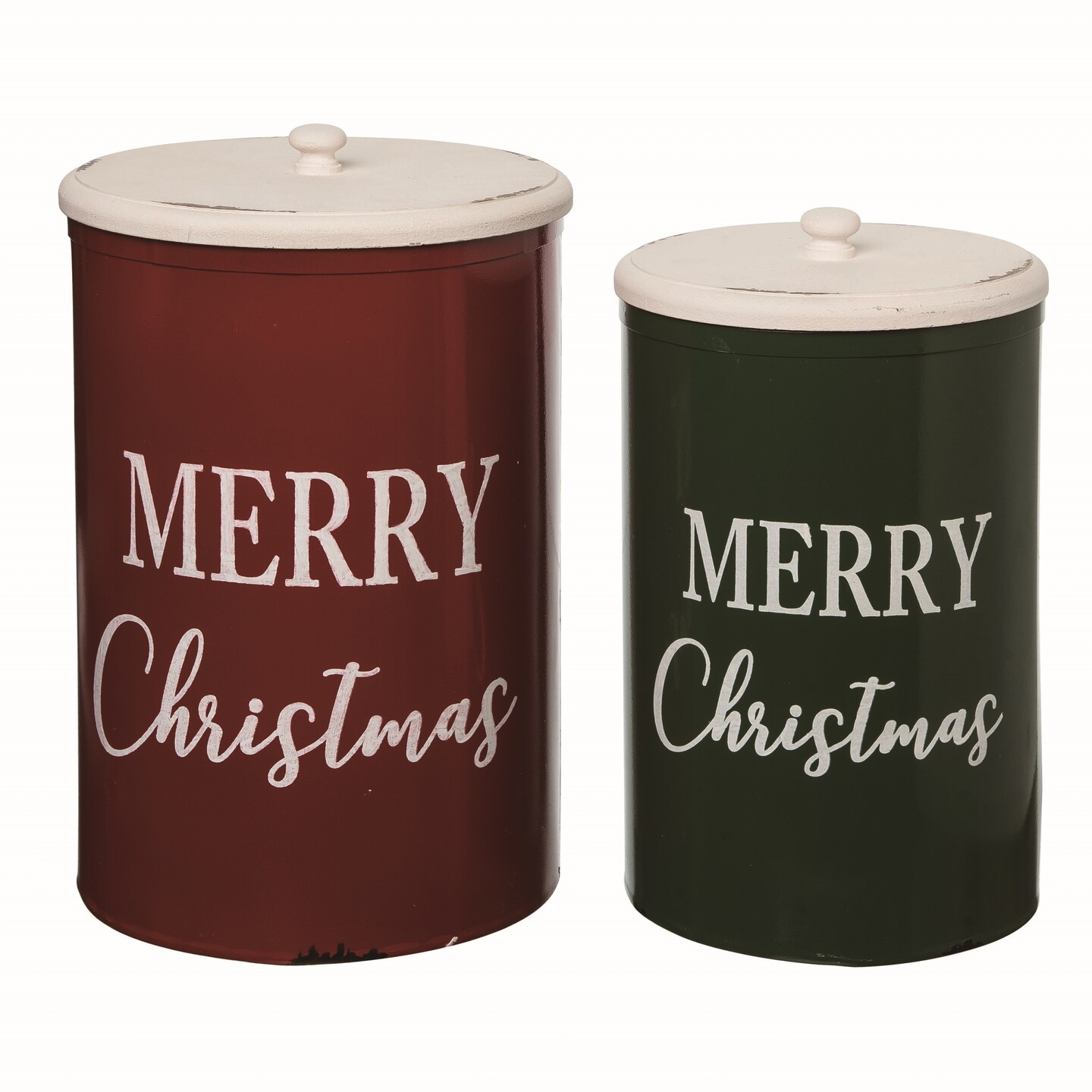 Metal Multicolor Christmas Merry Christmas Container Set of 2 | Michaels