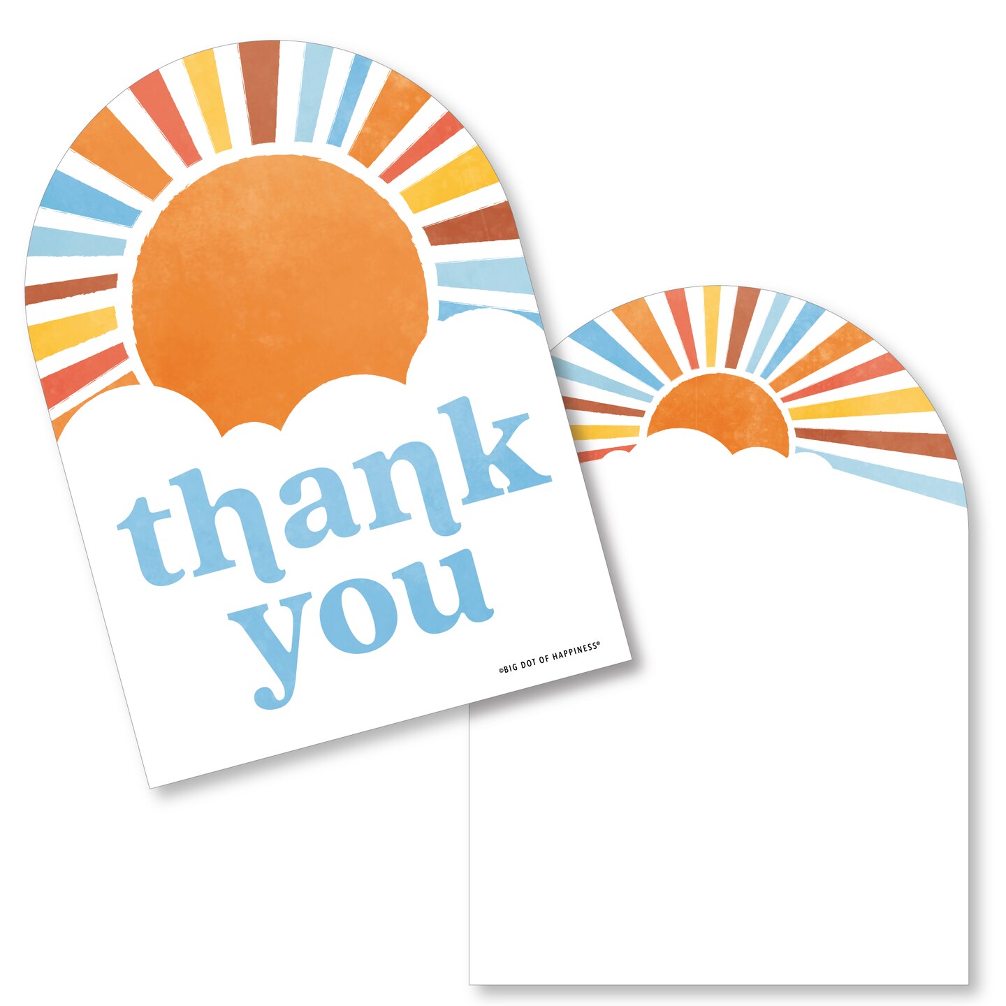 Big Dot of Happiness Retro Sunshine Flat Thank You Cards, Here Comes ...