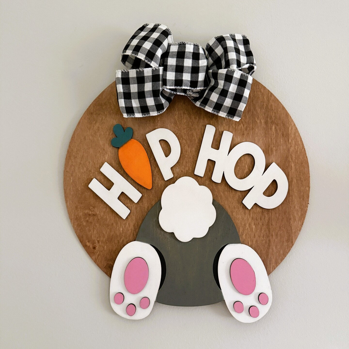Rustic Easter Bunny Wall Art - Raised Lettering on Hand Painted Wood ...