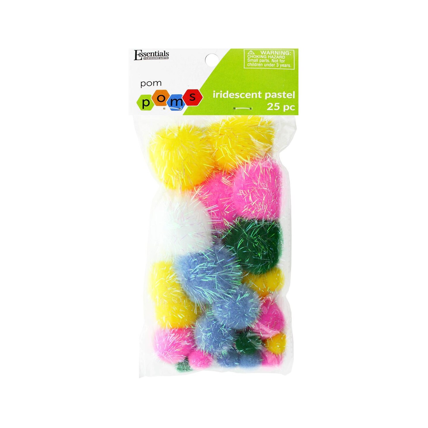 Essentials By Leisure Arts Pom Poms, Iridescent Pastel -Assorted Sizes ...