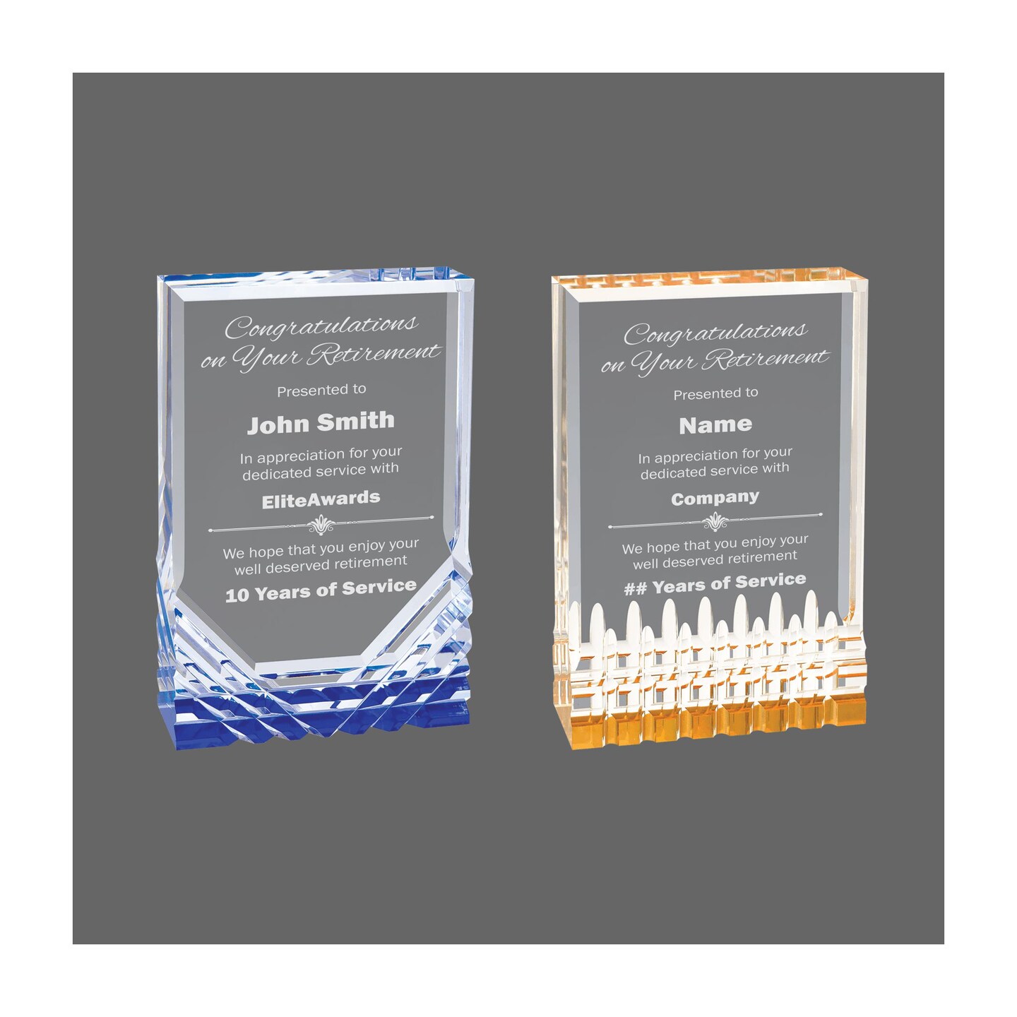 Personalized Retirement Award Congratulations on Your Retirement with ...