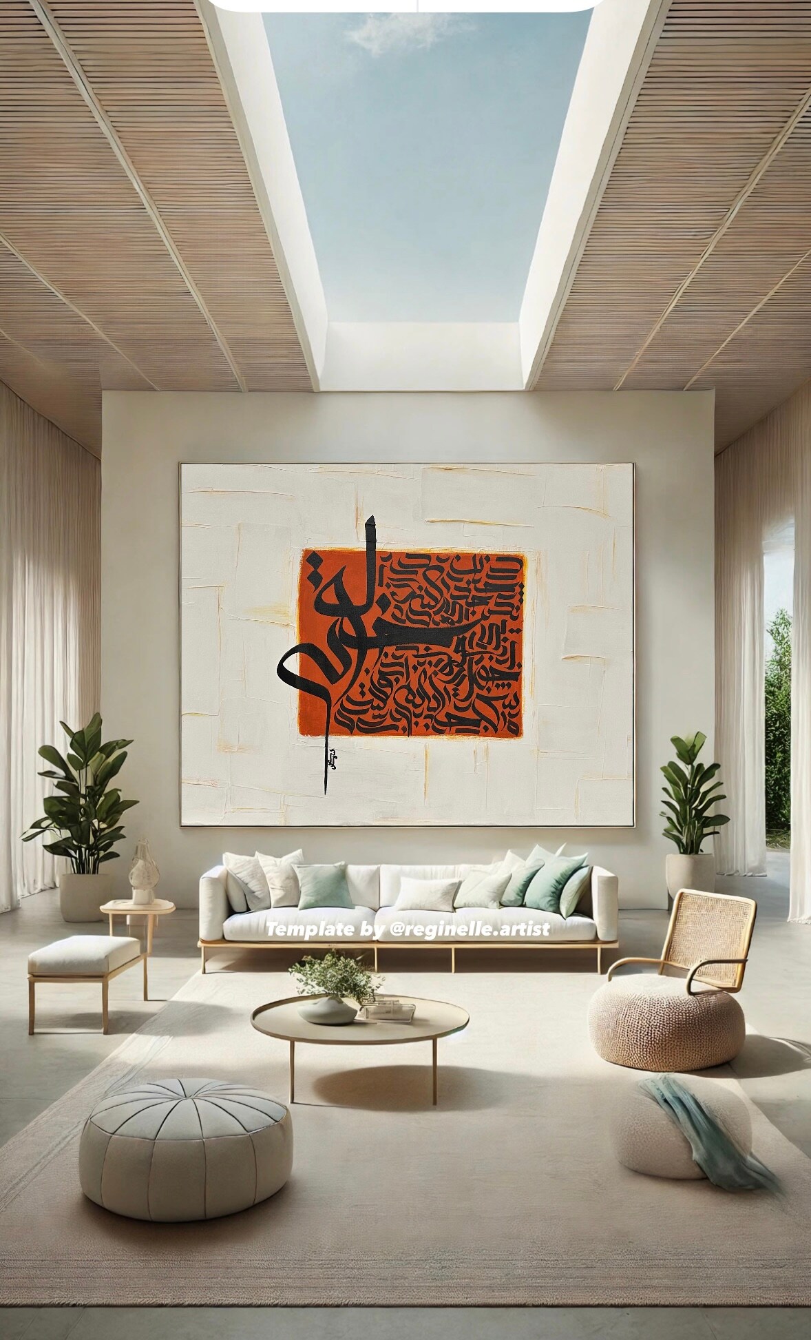 Hand painted acrylic Persian calligraphy. Modern wall art, mixed media ...