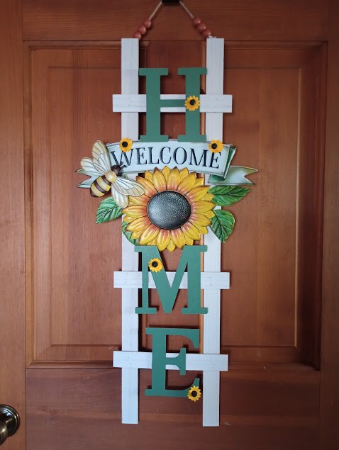 Sunflower and Bumble Bee Porch Welcome sign | MakerPlace by Michaels