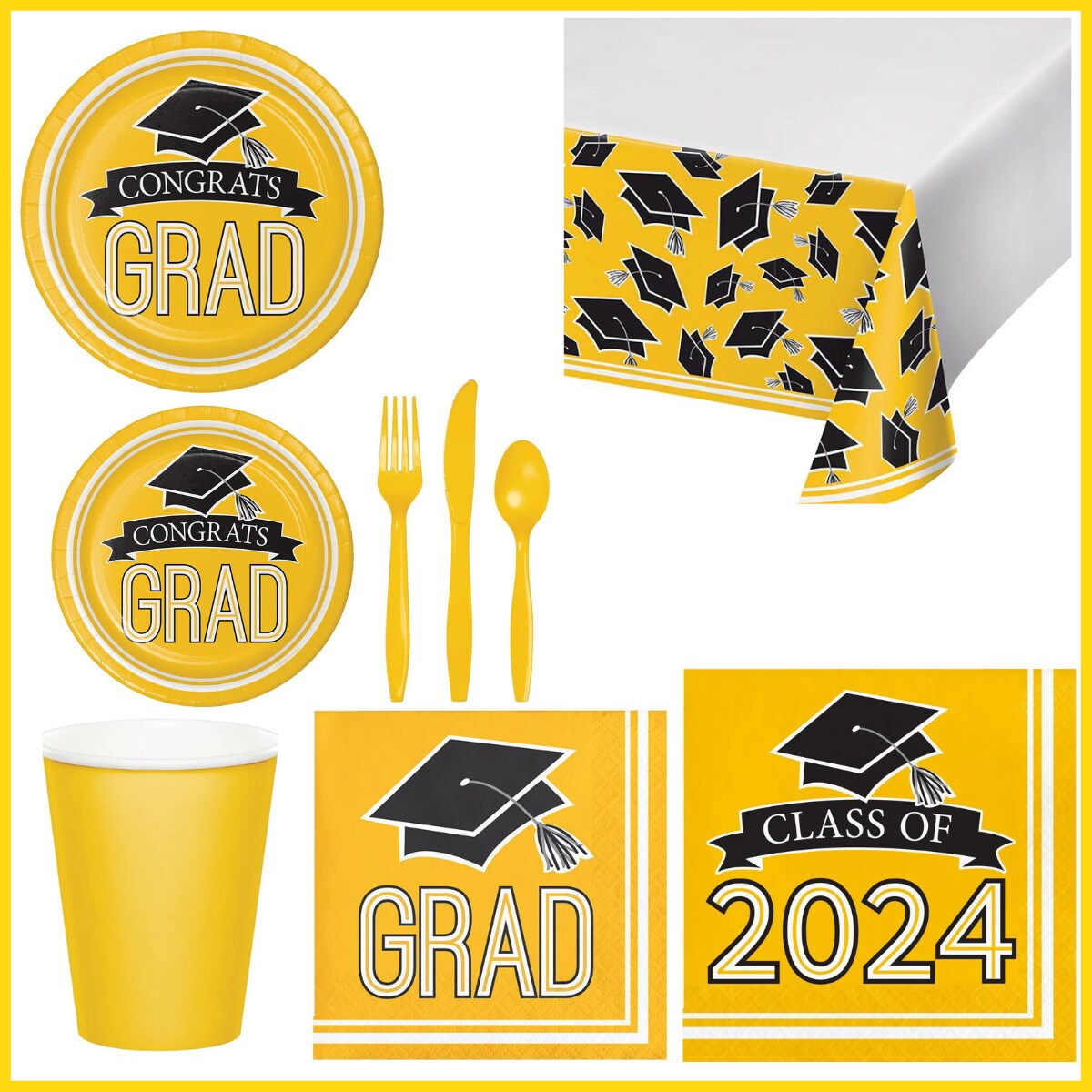 Yellow Graduation Party Kit for 16 (182 Items) | Michaels
