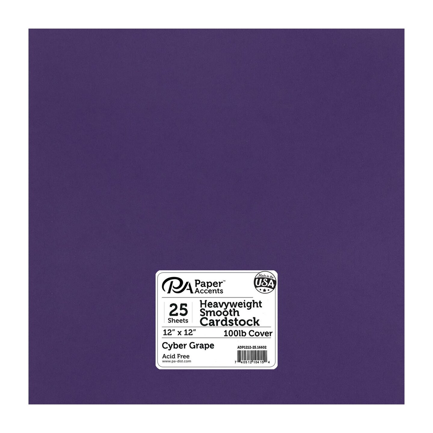 PA Paper Accents Heavyweight Smooth Cardstock 12" x 12" Cyber Grape ...