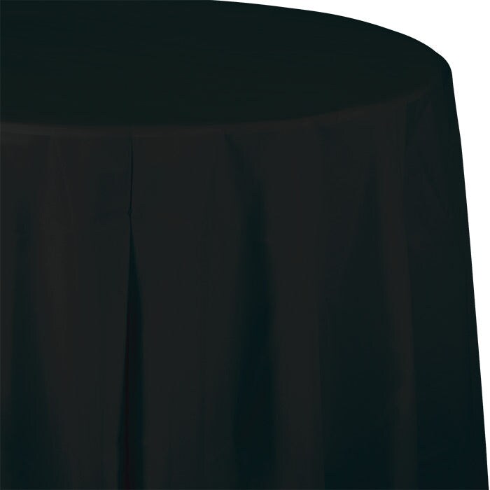 Bulk Pack of 2 Black Velvet Round Plastic Tablecovers, 82" | Michaels