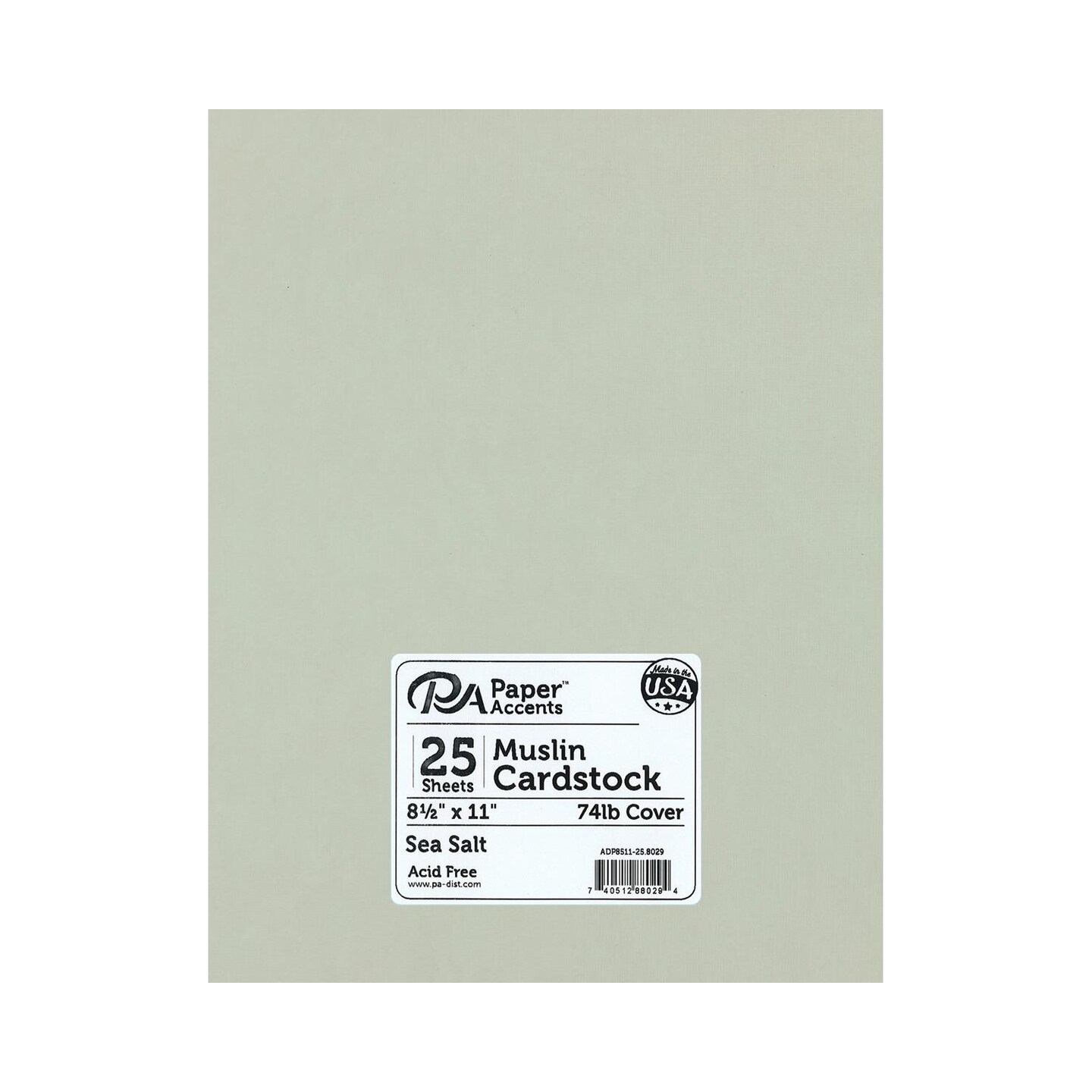 PA Paper Accents Textured Cardstock 8.5" x 11" Sea Salt, 74lb colored ...