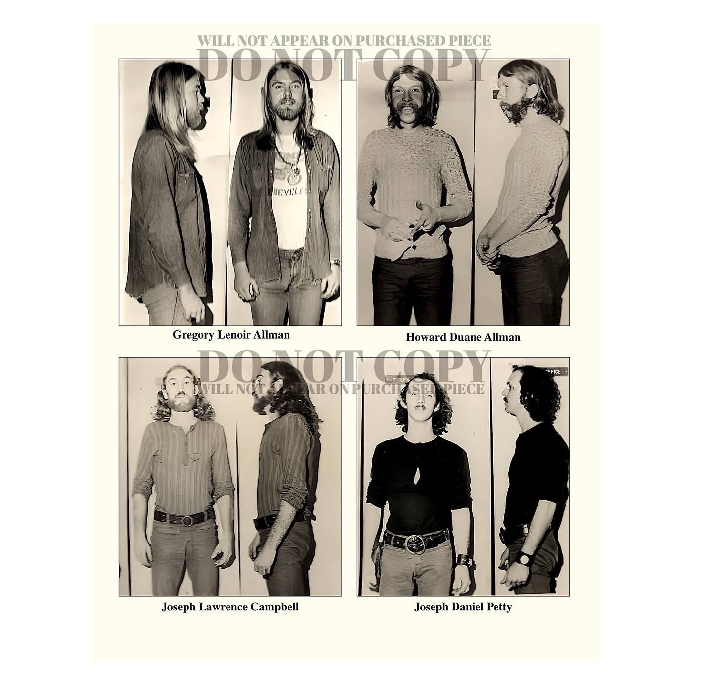 The Allman Brothers Band Mugshot Photograph 8 X 10 - Magnificent 1971 ...