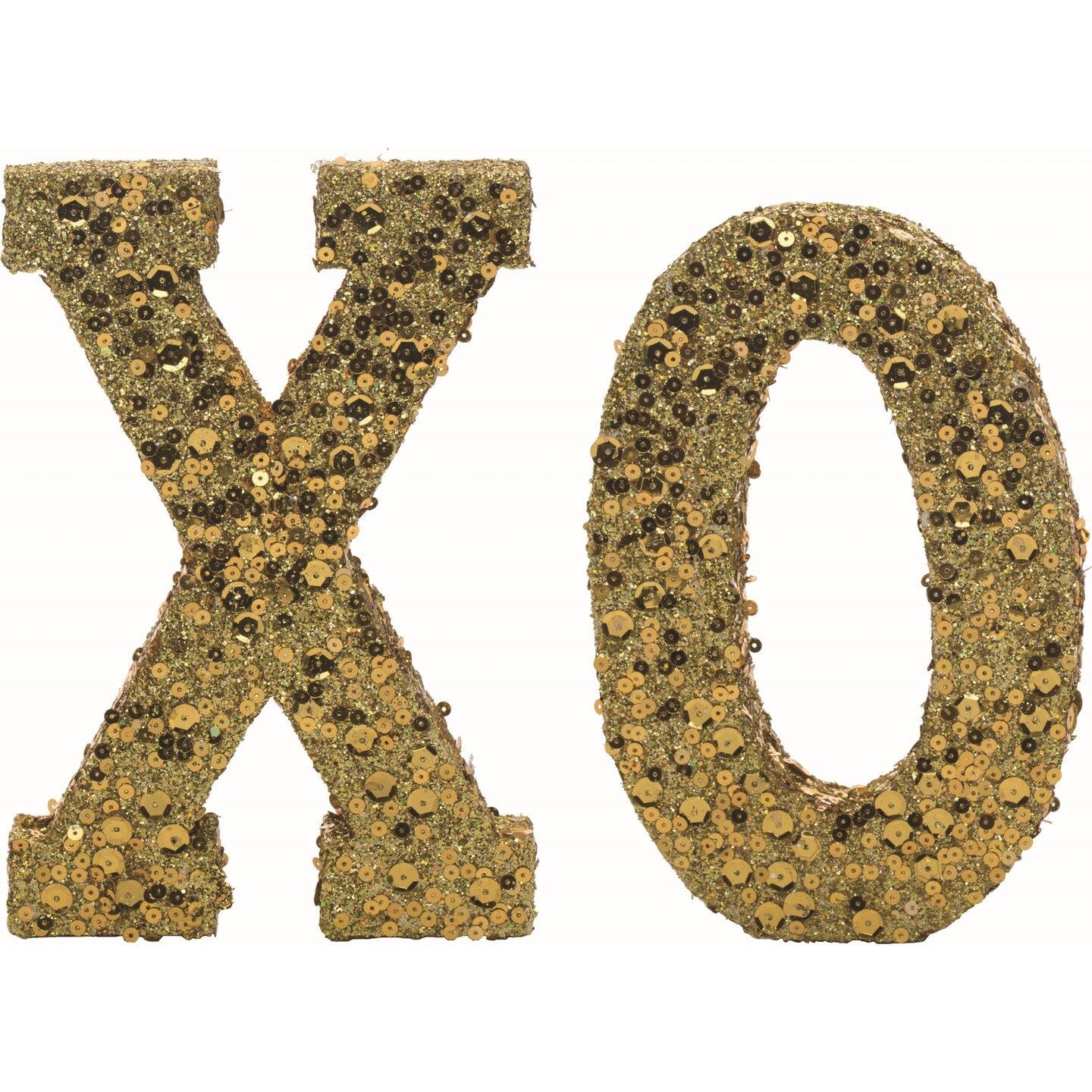 Transpac Foam 8" Gold Valentines Day Sequin Covered XO Set of 2 ...