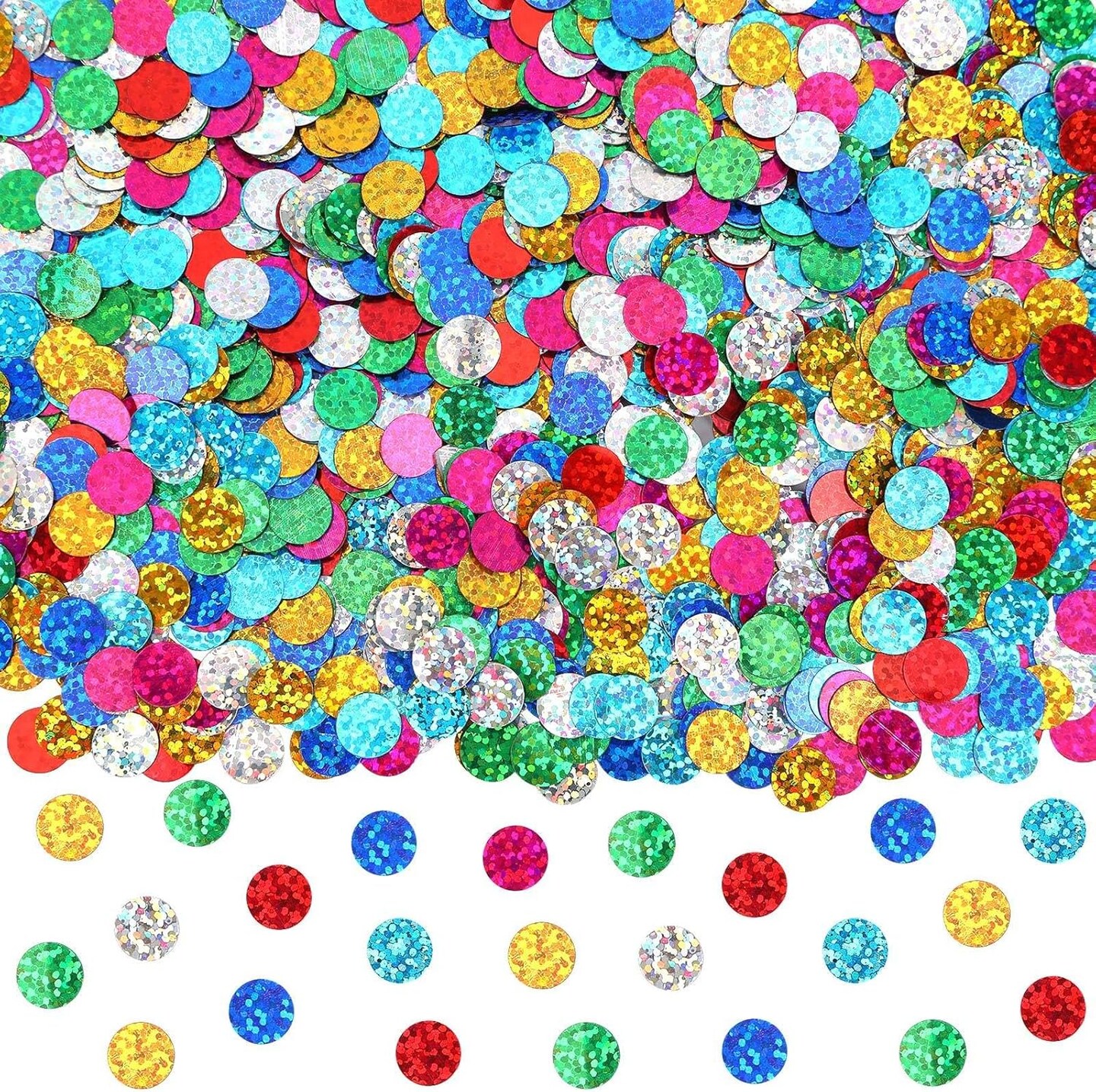 Multicolor Sparkle Foil Confetti, Glitter Round Confetti Birthday ...
