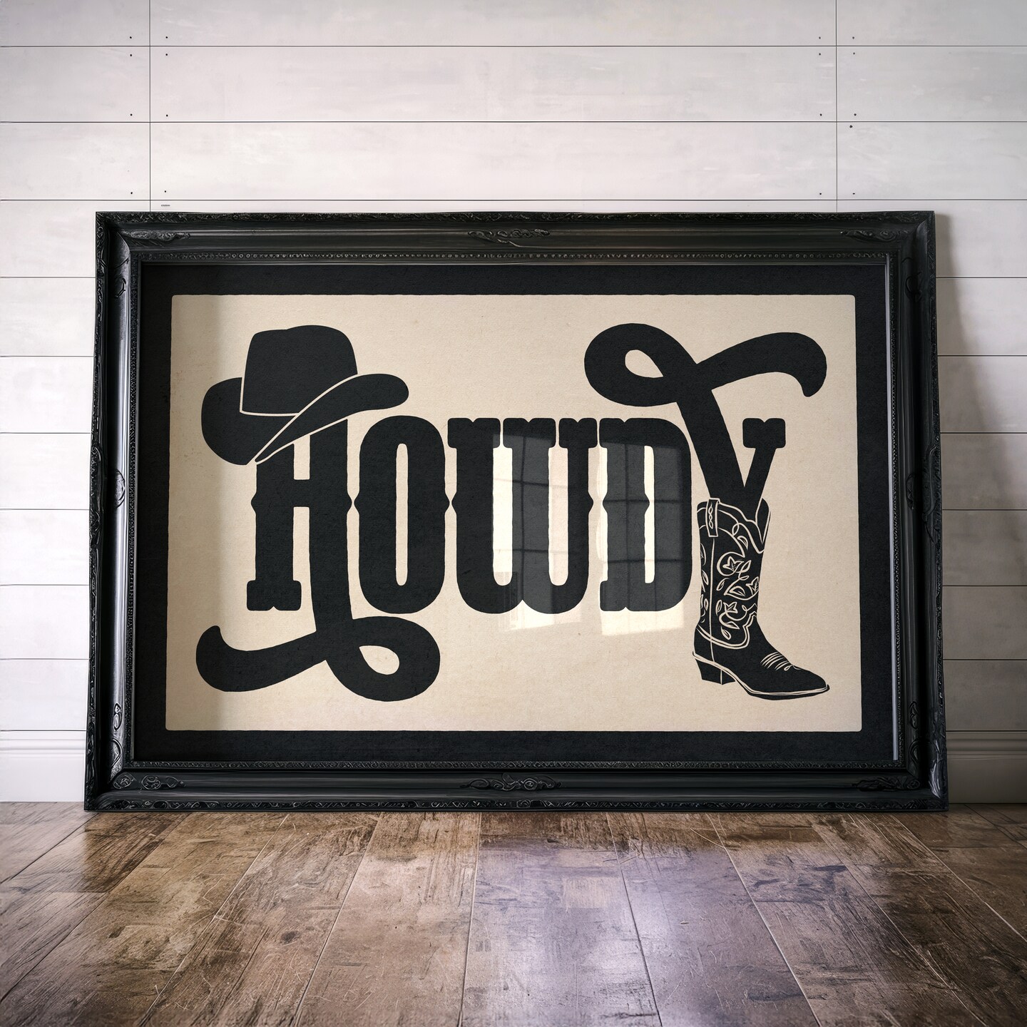 Howdy Typography Poster Gift for Home Western Wall Art for Cowboy and ...