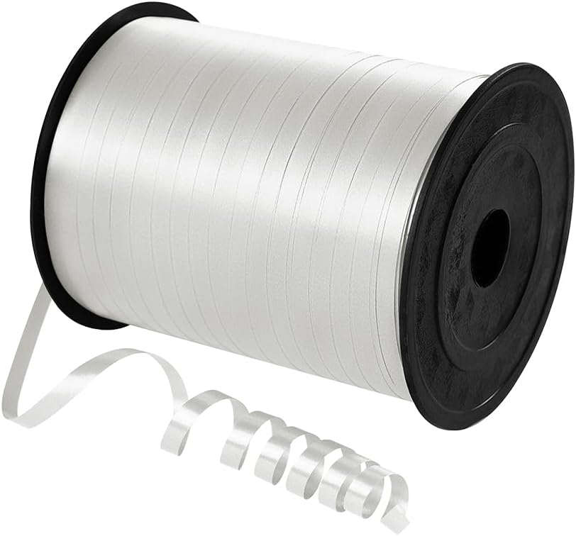 500 Yards White Curling Ribbon for Gift Wrapping, 1/5 inch Wide Balloon ...