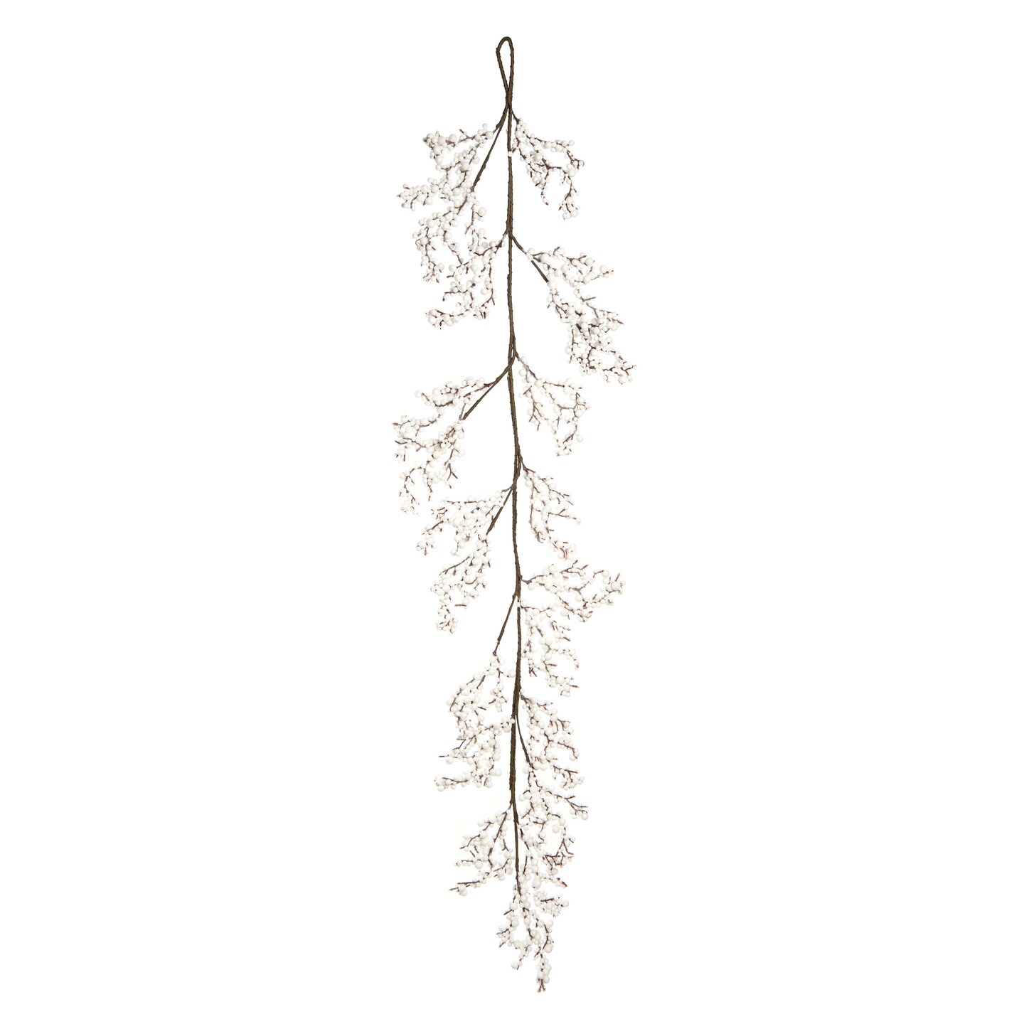 Transpac 60" White Christmas Frosted Currant Garland - Foam Decorative ...