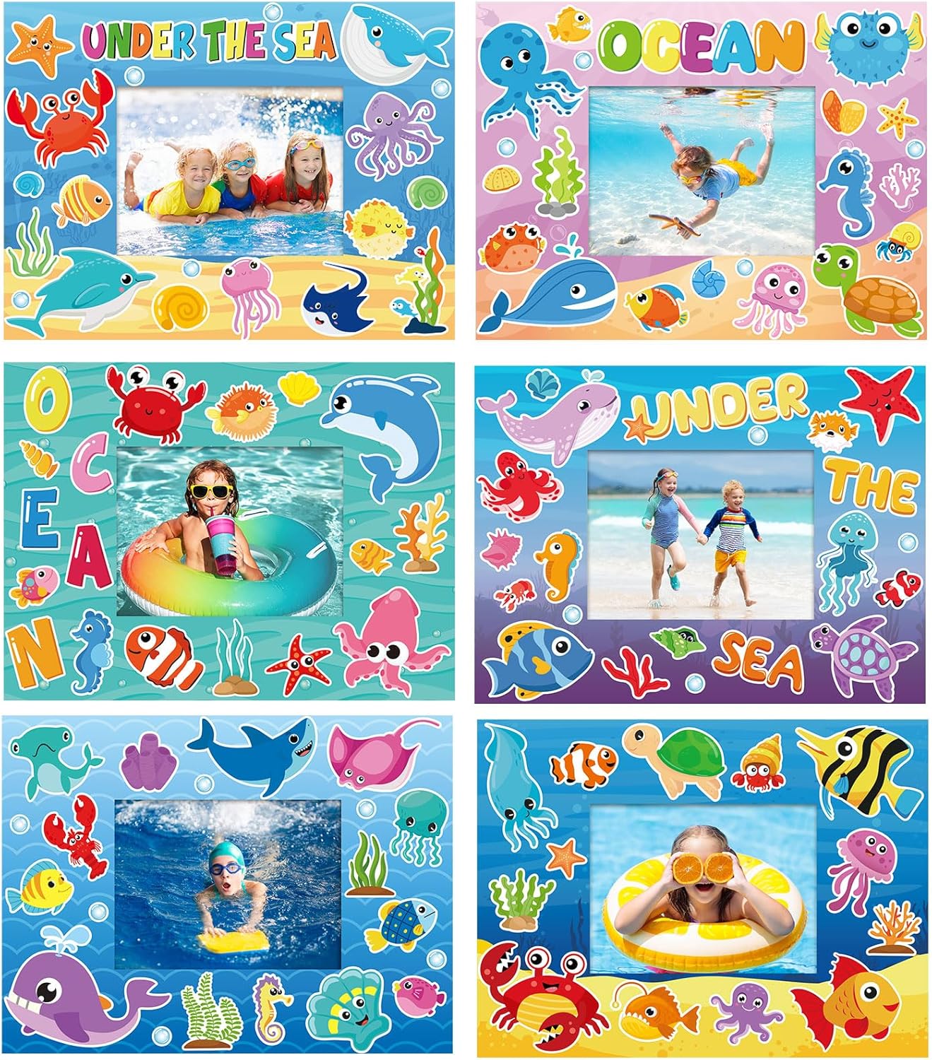 24 Pack Summer Photo Frame Craft Kit Under The Sea Picture Frame Craft ...