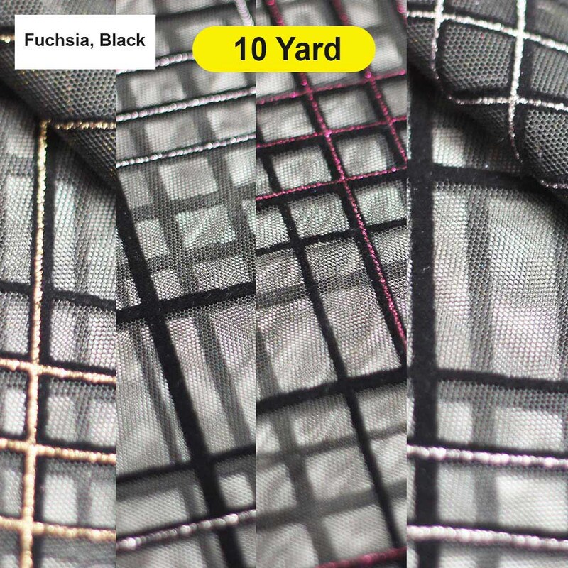 Plaid Foil Mesh Holographic & Stretchable Fabric | Michaels
