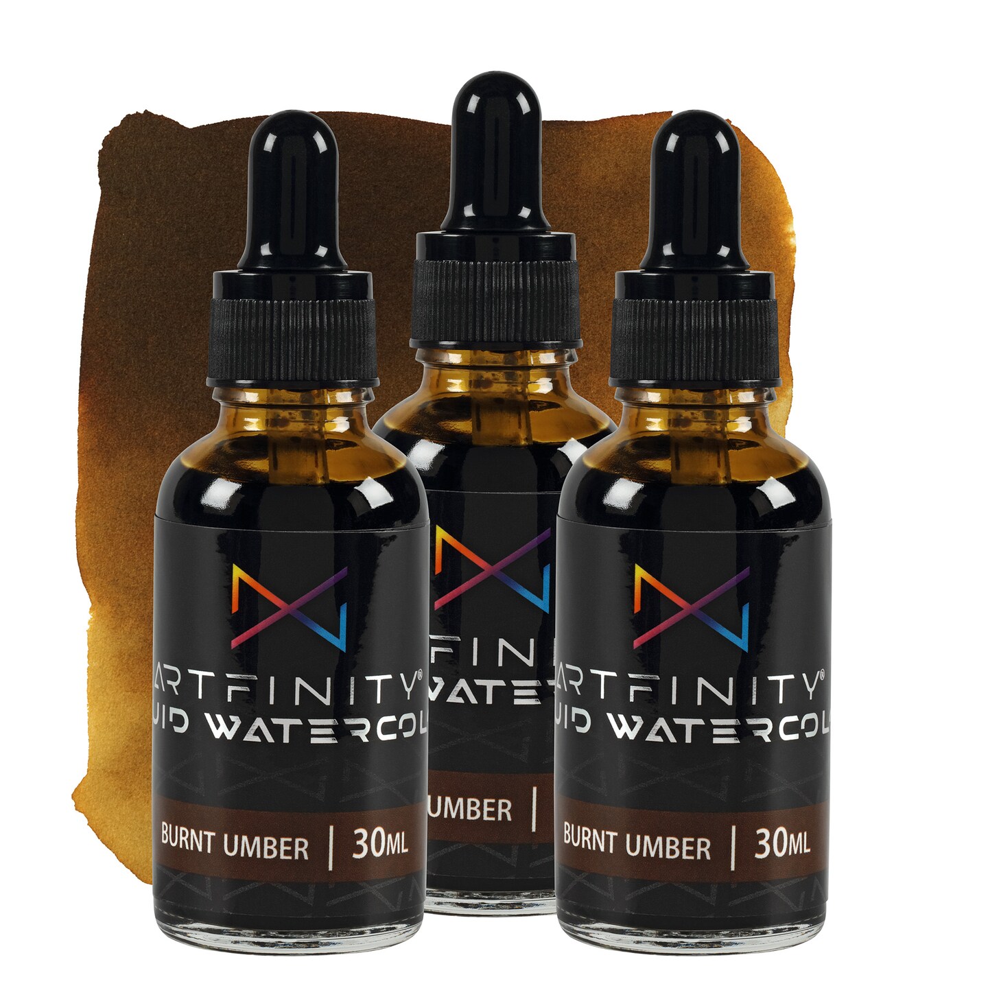 Artfinity Liquid Watercolor Paint 30 ml Bottle - 3 Pack, Burnt Umber ...