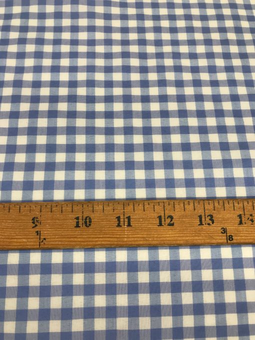 1 Yard Coppen Blue 1/4″ Gingham Checkered Poly Cotton Fabric 58/59 Inch ...