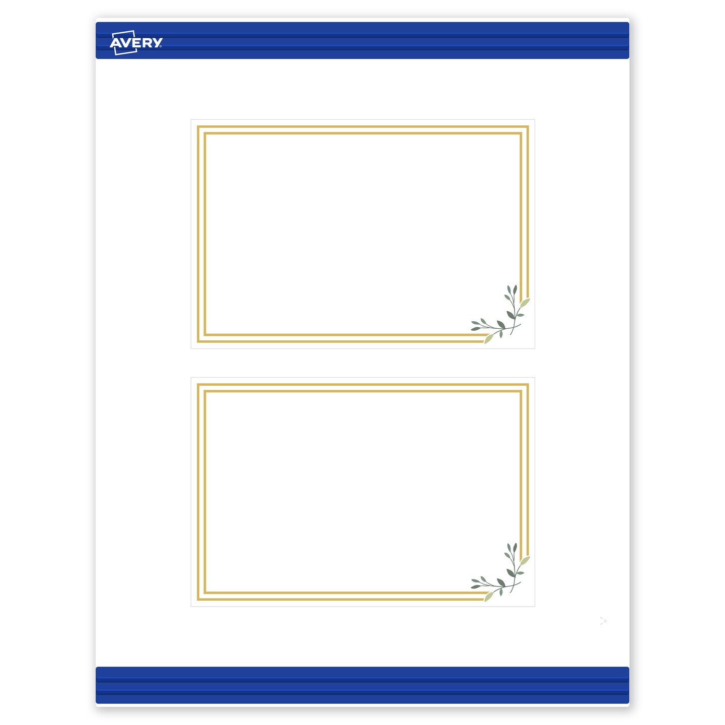 Avery Printable Rectangle Postcards, Gold Double Border with Florals, 4 ...
