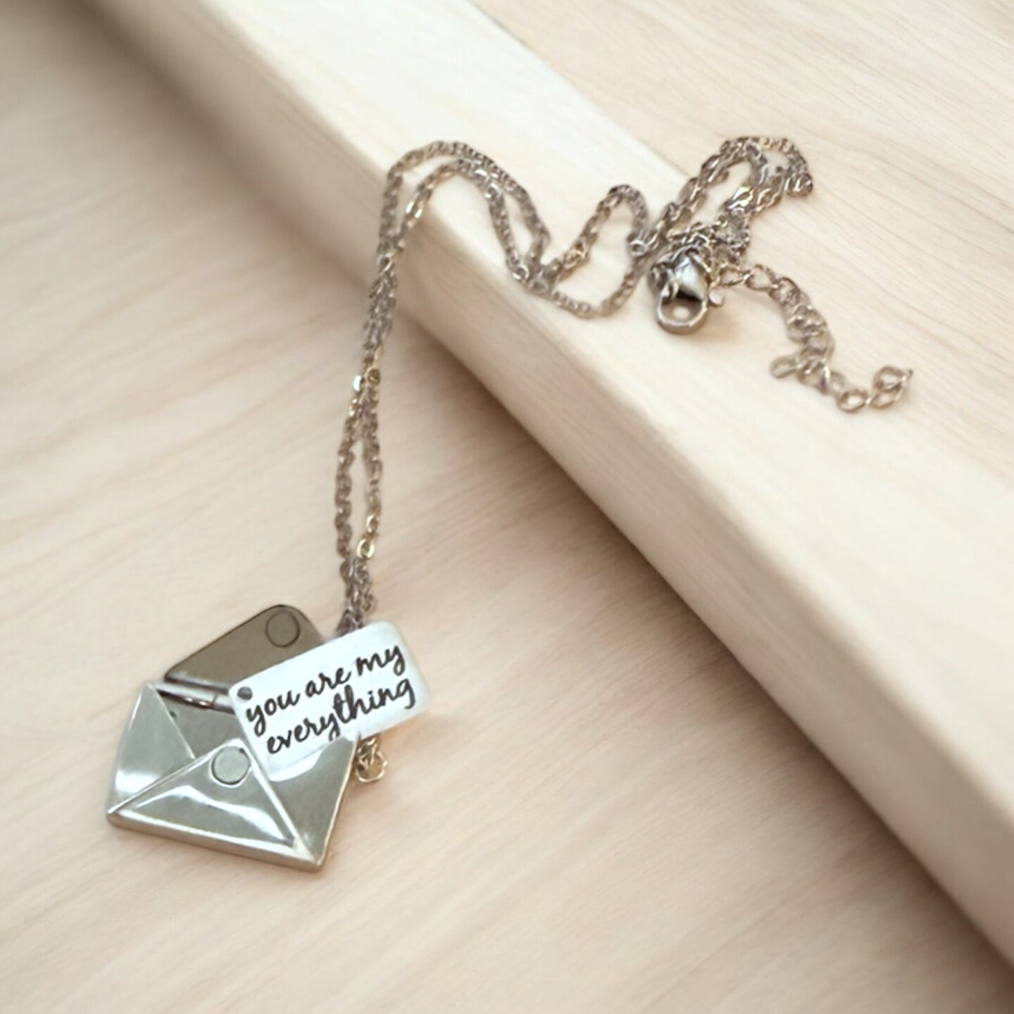 Custom envelope necklace, valentines day necklace, gift for her ...