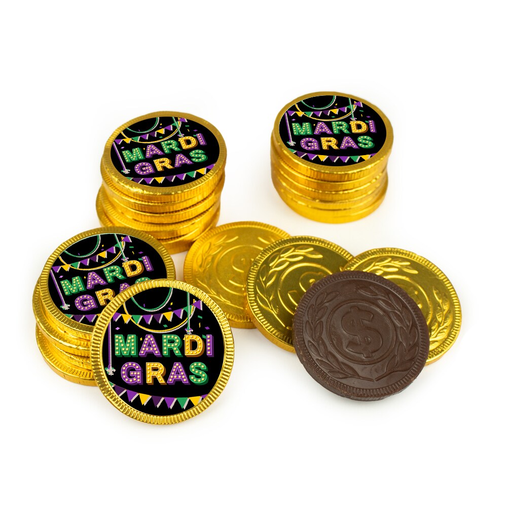 80ct Mardi Gras Candy Party Favors Chocolate Coins (80 Pack) - By Just ...