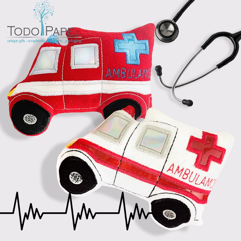 Cute Ambulance mini Plushies. Play Doctor, First responder Mini pillow ...