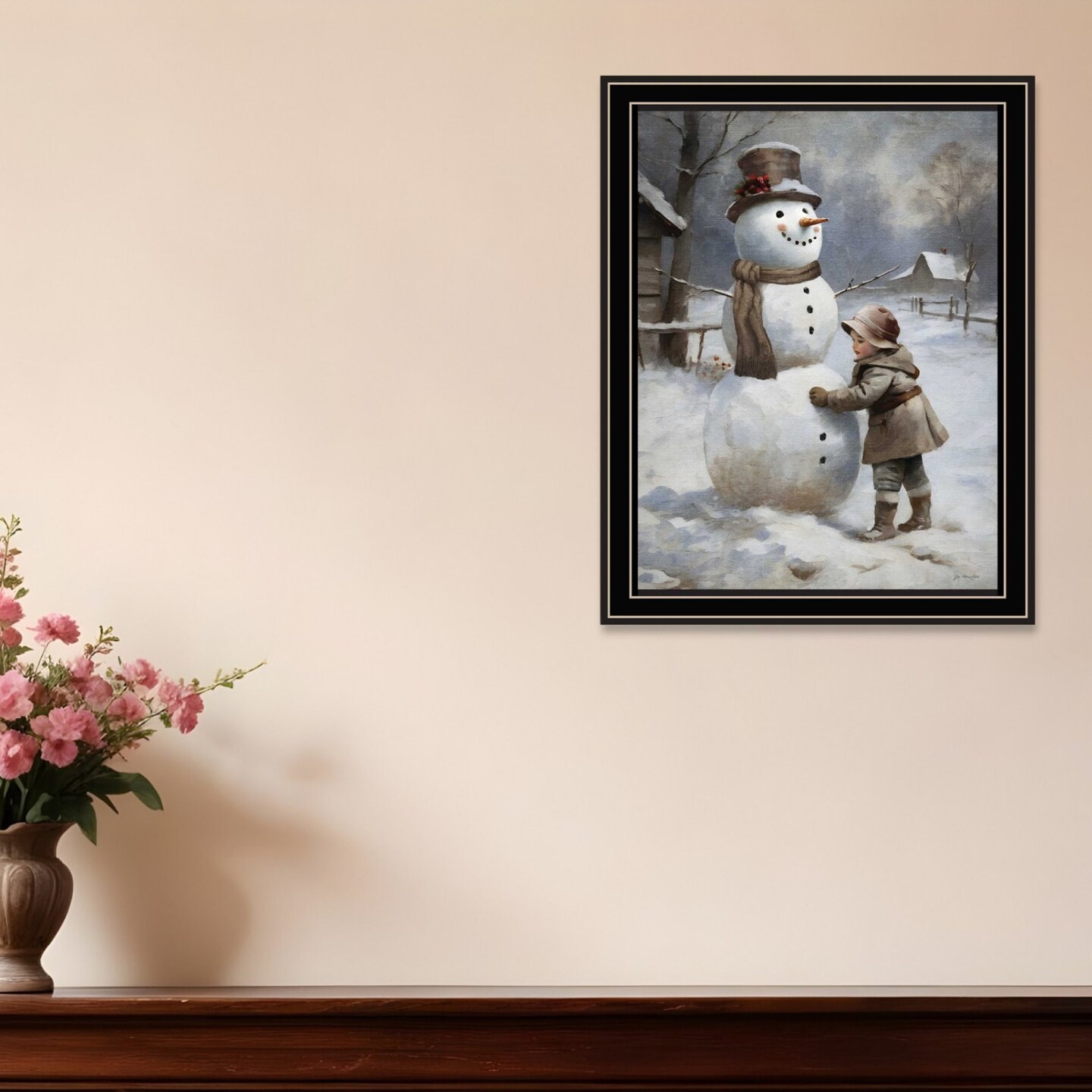 Edge Collections-18" x 14"-Festive Wall Art Featuring Boy and Snowman-1 ...
