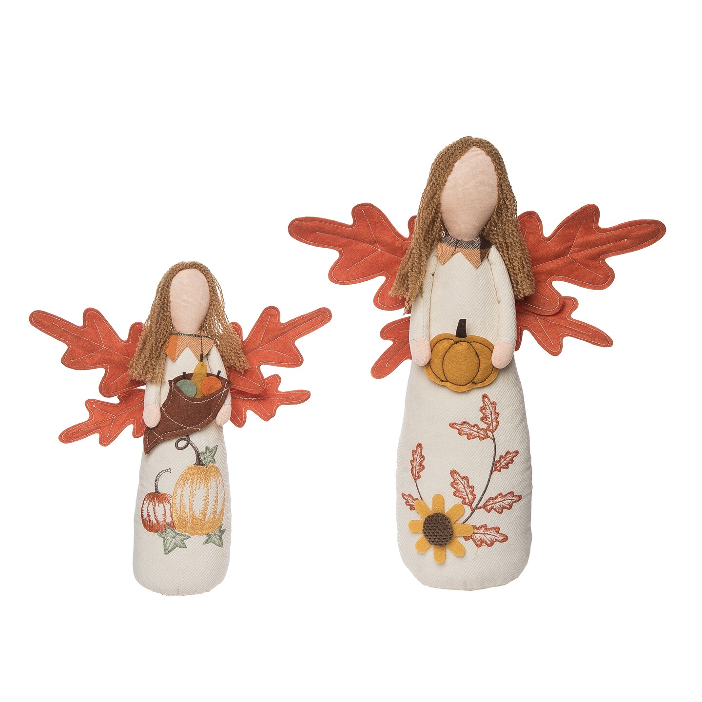 Transpac Multicolor Harvest Plush Leaf Angels Set of 2, 17.75 ...