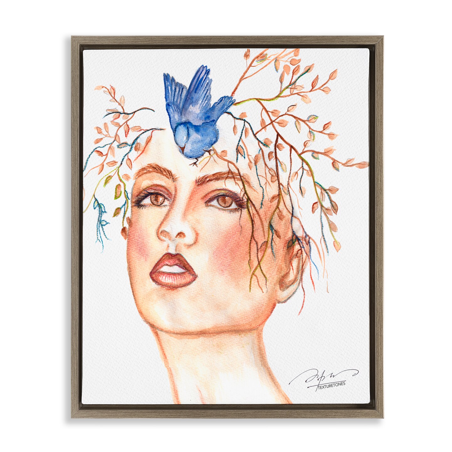 Stupell Industries Bird Balancing on Face Floating Frame By ...