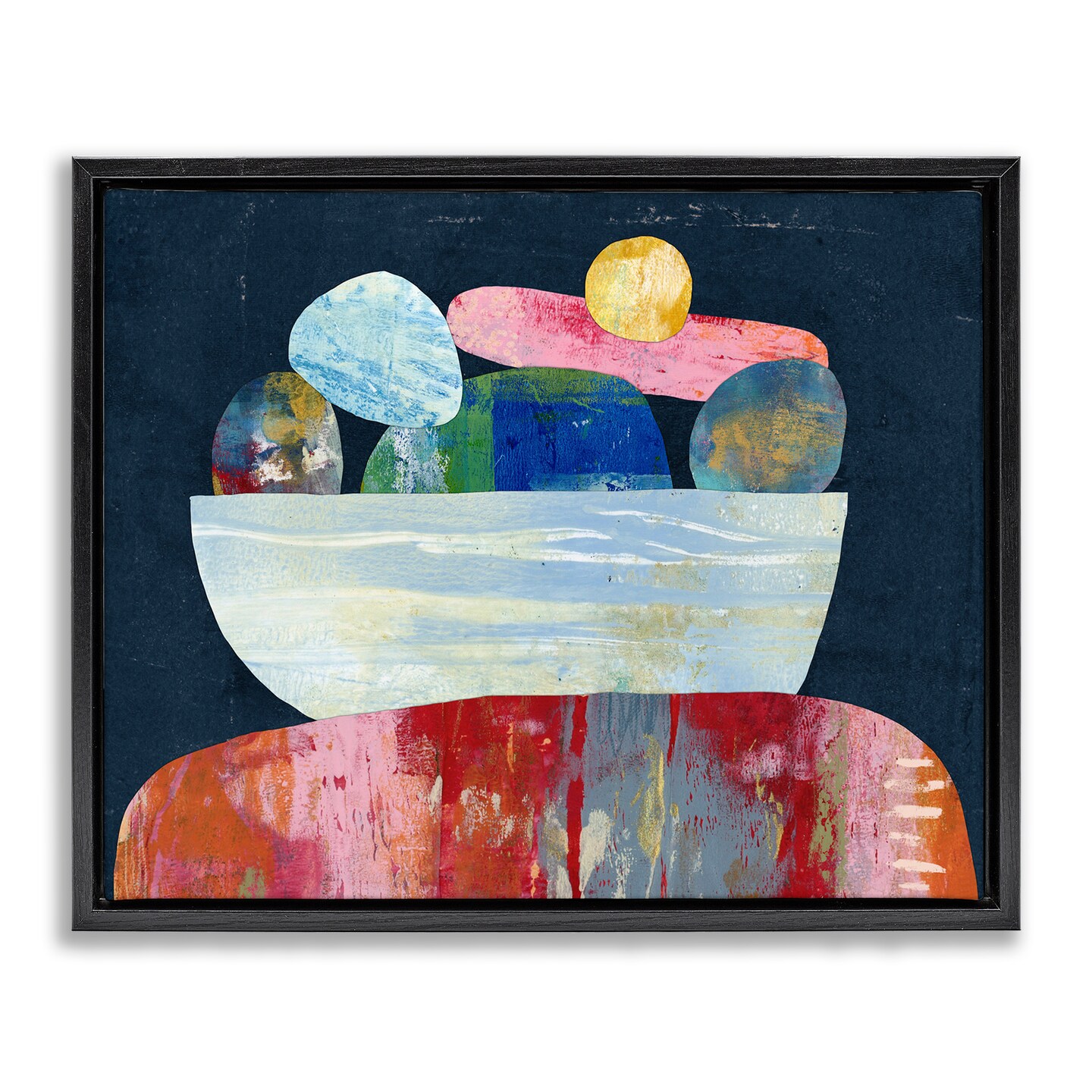 Stupell Industries Stacked Rocks Collage Floating Frame By Lisa Nohren ...