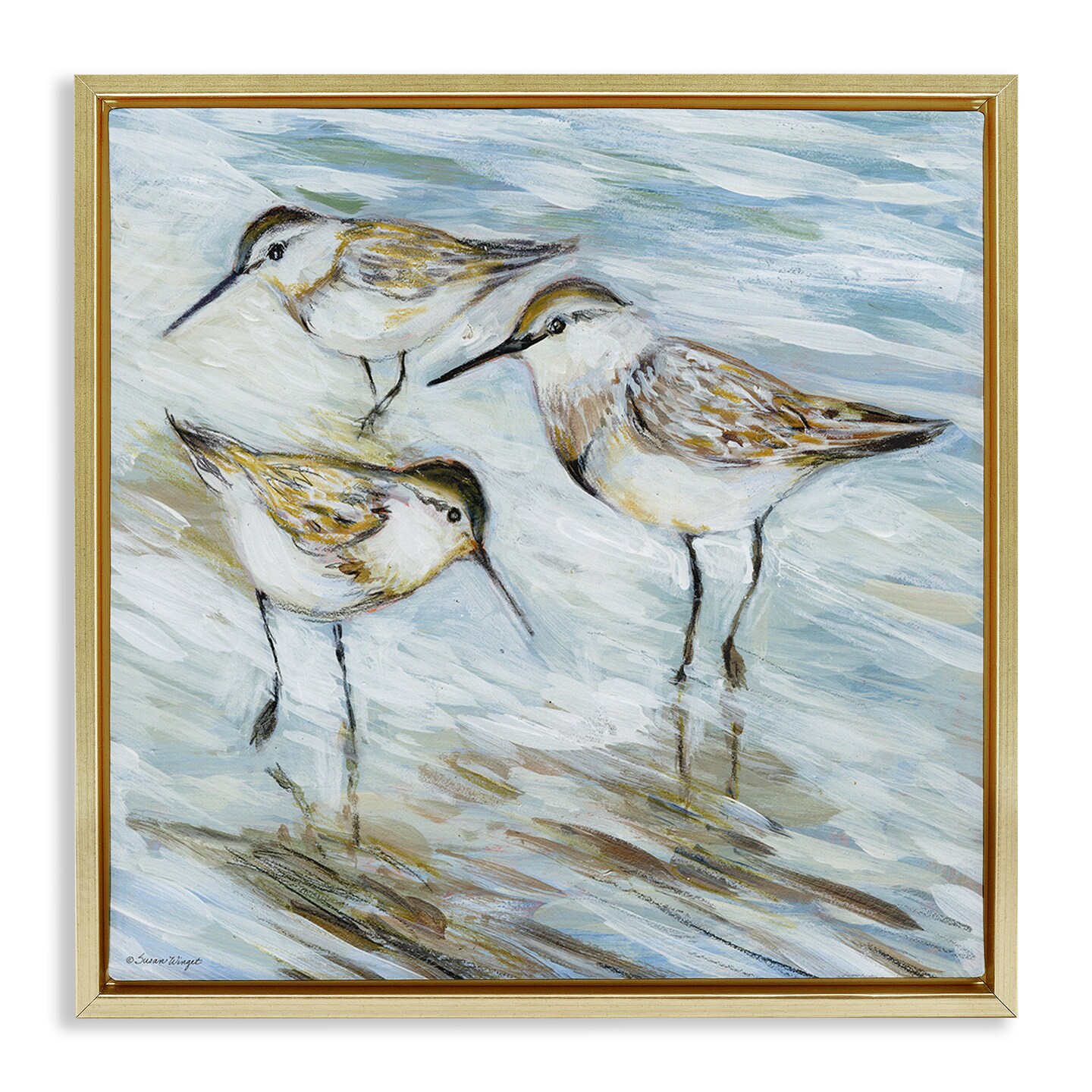 Stupell Industries Wetlands Sandpiper Trio Floating Frame By Susan ...