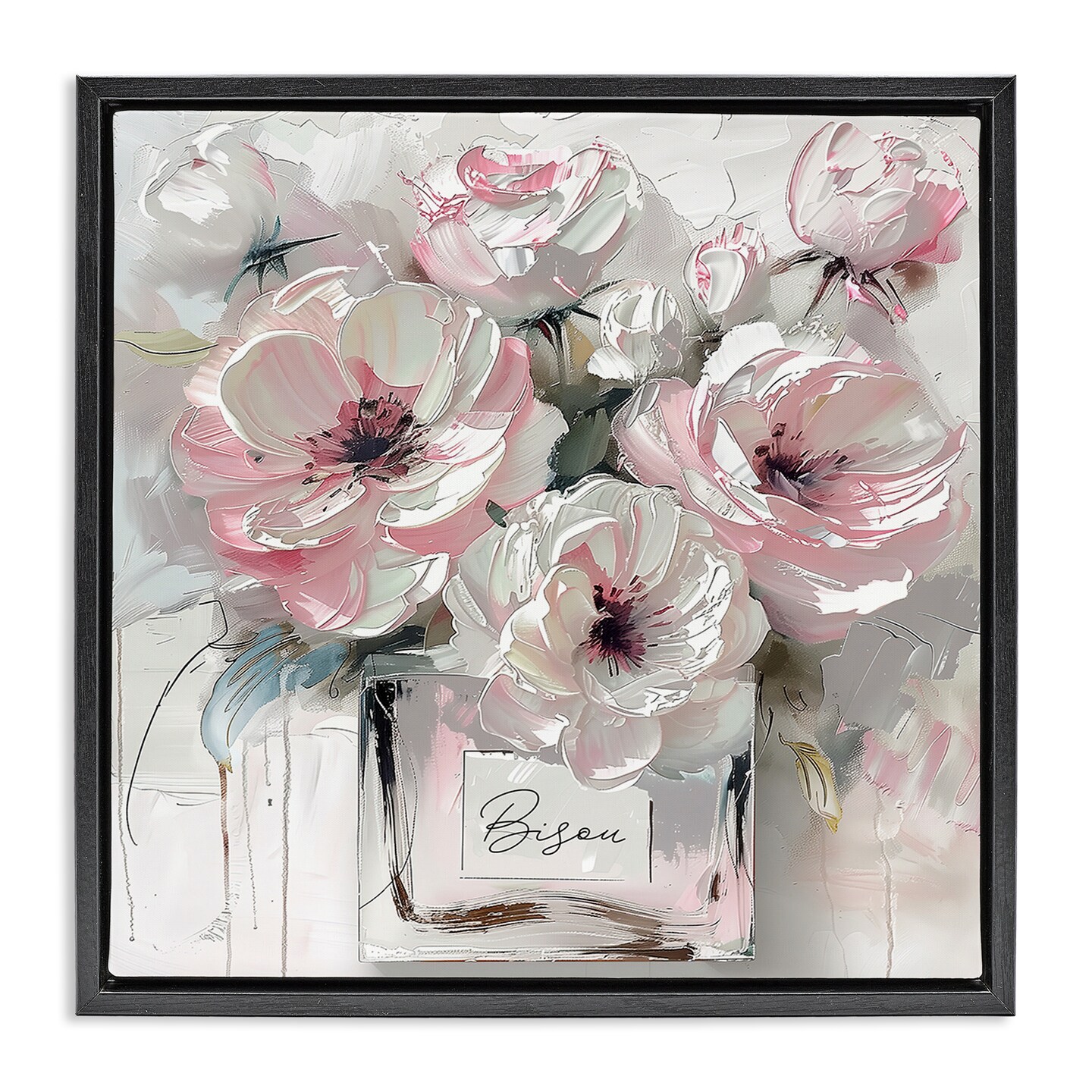 Stupell Industries White & Subtle Pink Bouquet Floating Frame By ...