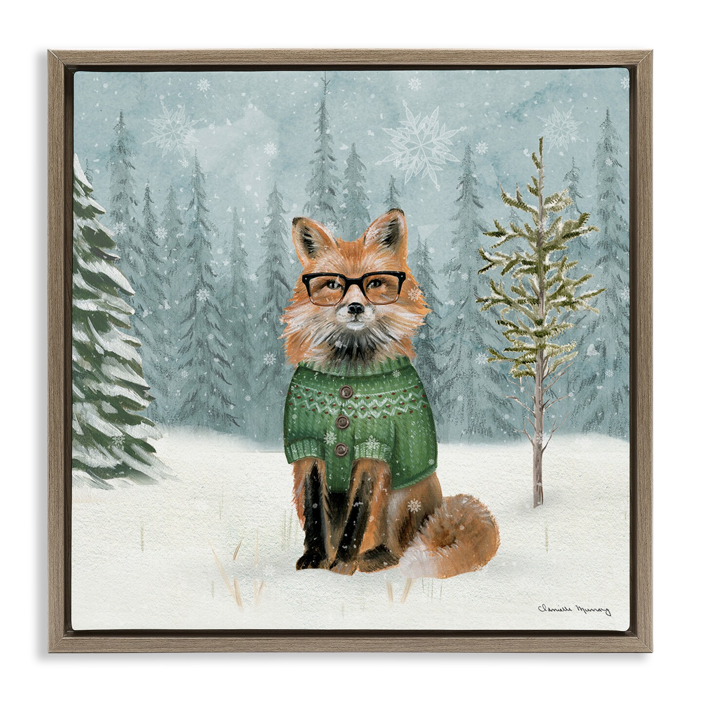 Stupell Industries Winter Woodland Fox Floating Frame By Danielle Murray | Michaels