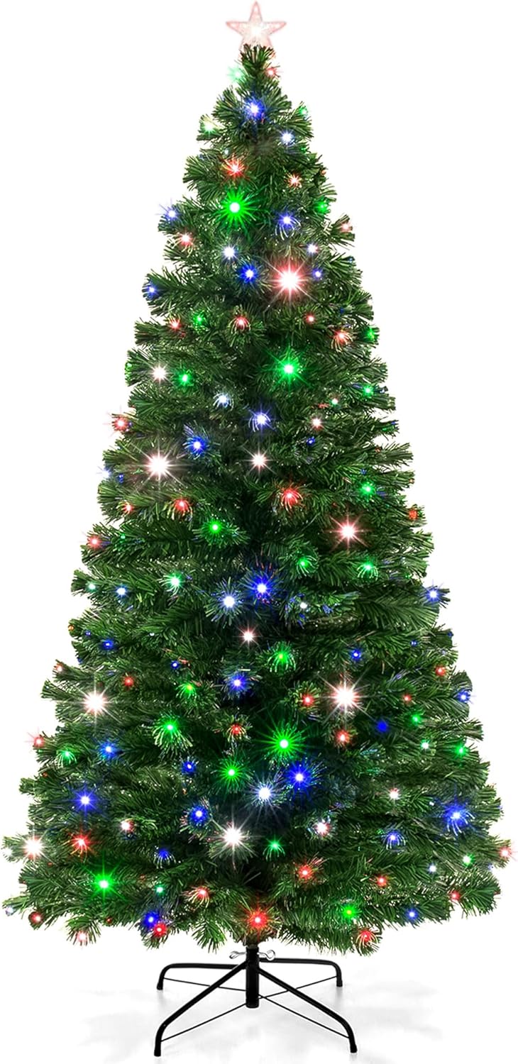 Fiber Optic Christmas Tree Multicolor LED Lights, 8 Light Sequences ...