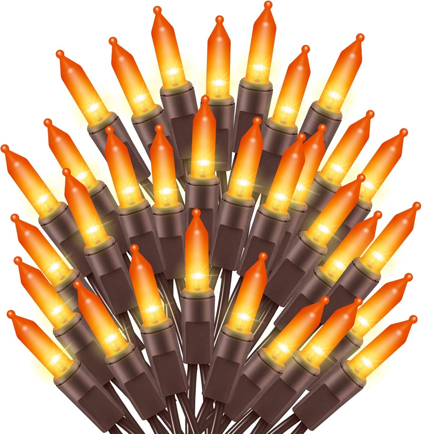 Ultra-Bright Connects End to End Orange Christmas Mini Lights 100L 19 ...