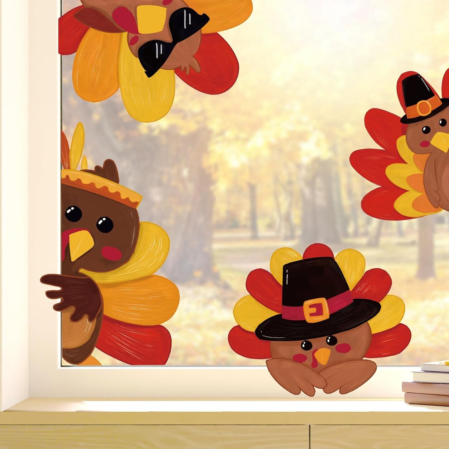 Thanksgiving Turkey Window Decal - 4 Sheets | Michaels